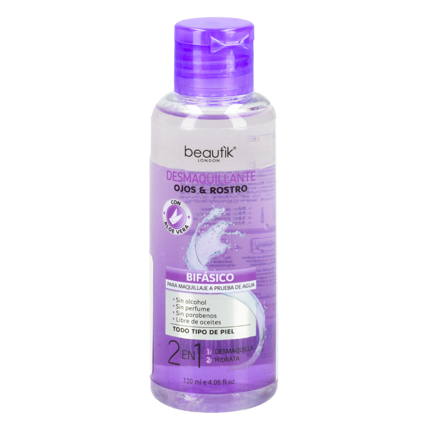 Desmaquillante Bifásico 2 En 1 BEAUTÌK LONDON 120 Ml - Supermaxi